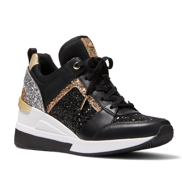 Michael Kors | Shoes | Michael Kors Georgie Trainer Black Snickers ...